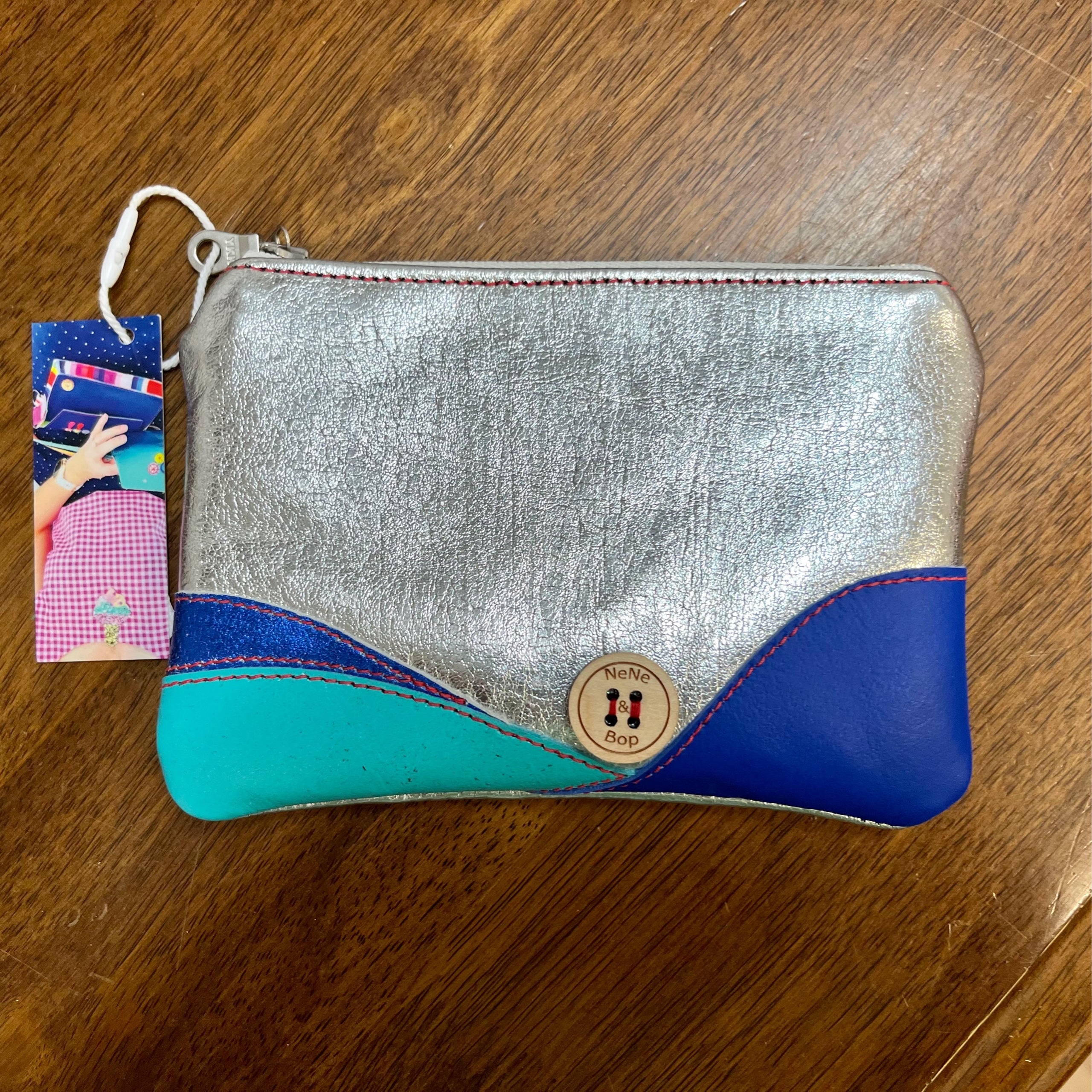 NENE & BOP Blue Landscape - Kangaroo Leather Collage - Mini Purse ...