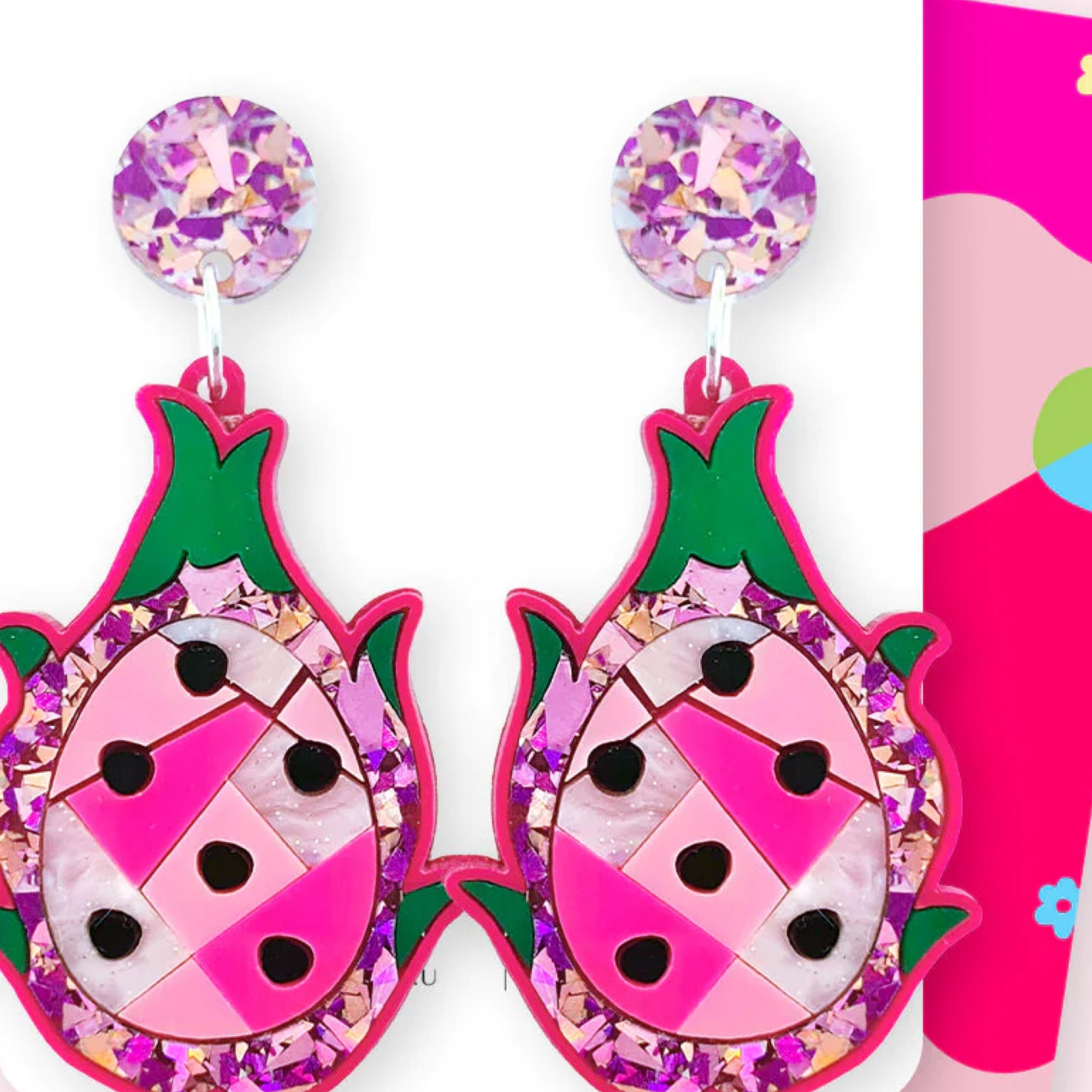 DENTED DIVA Dazzling Dragonfruit Dangle | Sterling Belle